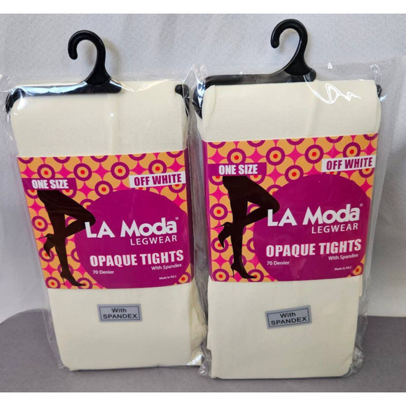 La Moda | Accessories | La Moda 2pack Opaque Tights With Spandex In Off ...